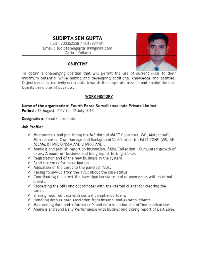 Sudipta Sen Gupta's Resume | PDF | Business