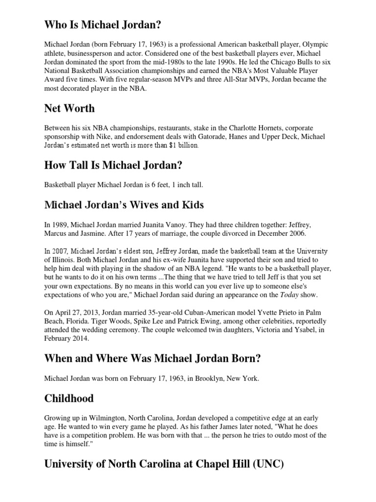Who Is Michael Jordan | PDF | Nba Finals | Chicago Bulls