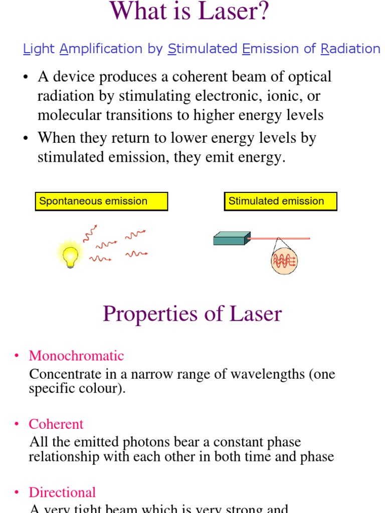 Light Amplification by Stimulated Emission of Radiation | PDF | Laser ...
