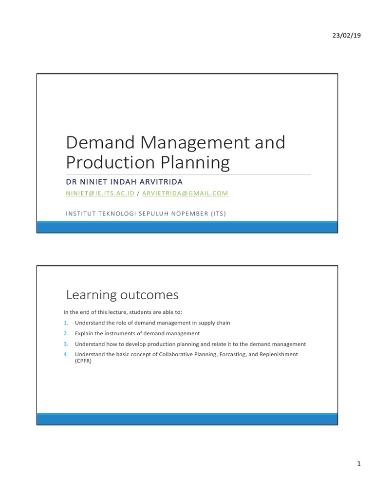 Demand Management and Production Planning PDF | PDF | Demand | Inventory