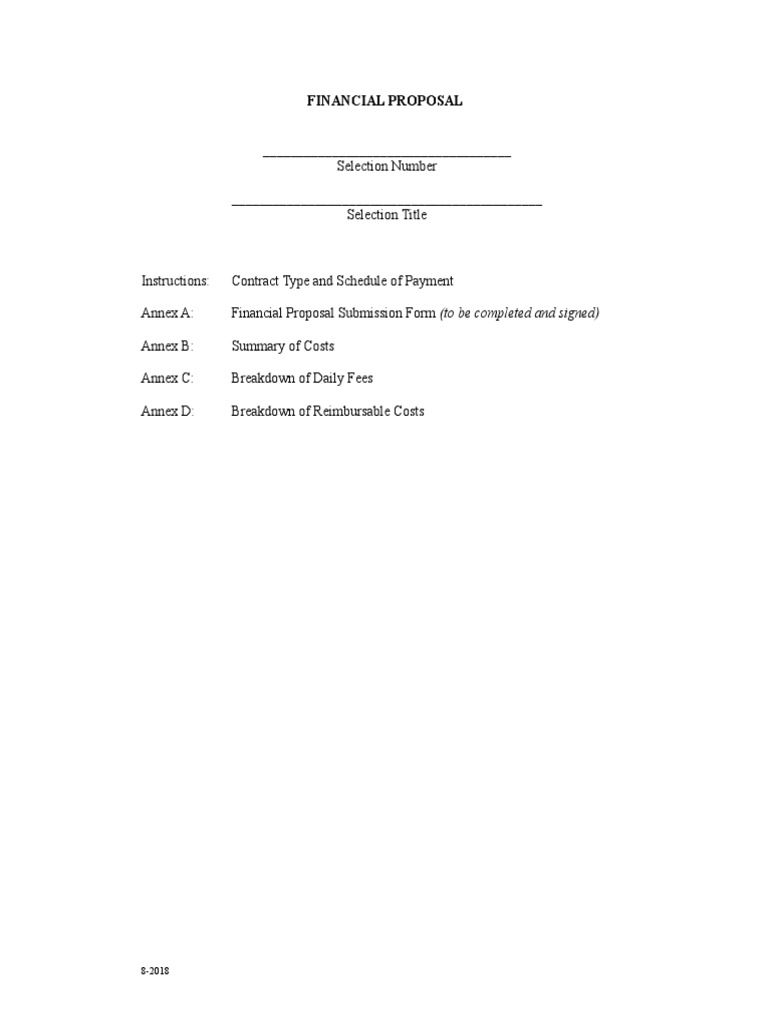 Financial Proposal Template | PDF | Fee | Taxes