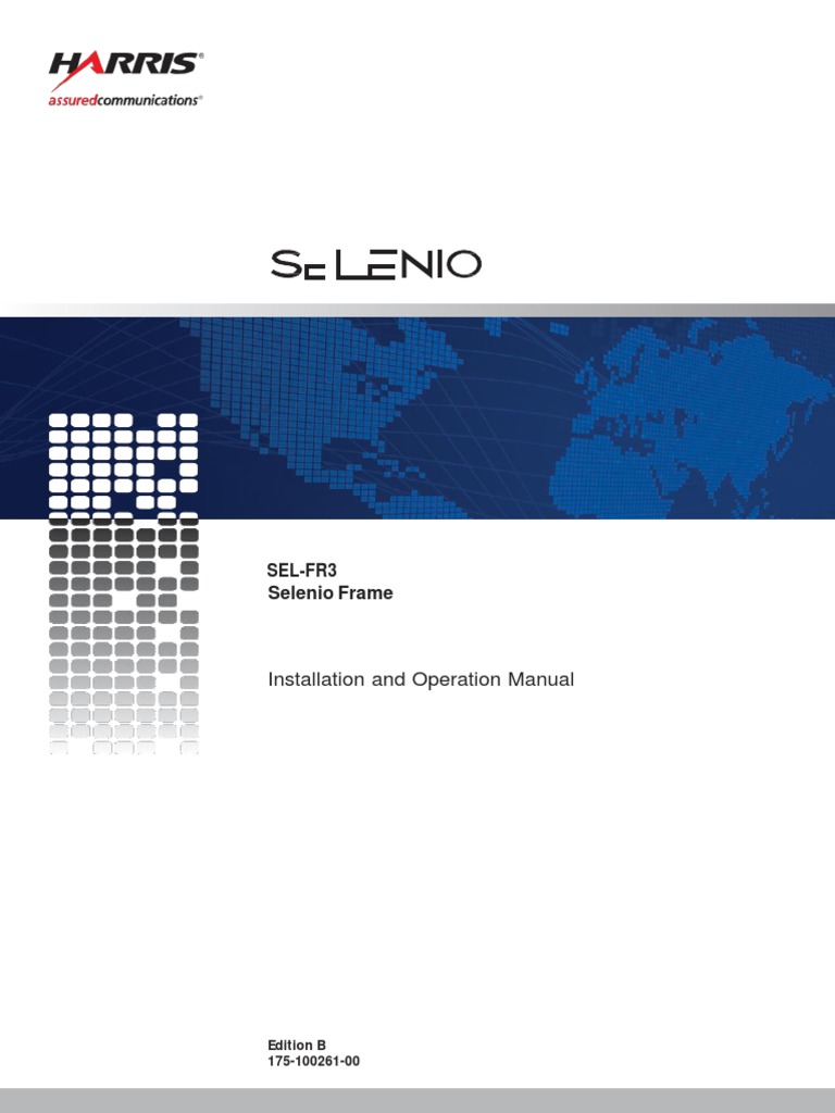 Sel-Fr3 Selenio Frame: Installation and Operation Manual | PDF | Electronics | Computing