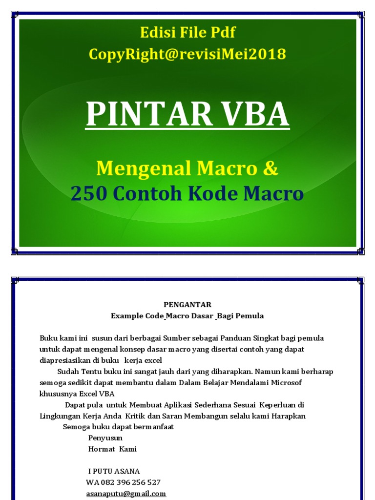 Buku Pintar Vba PDF | PDF