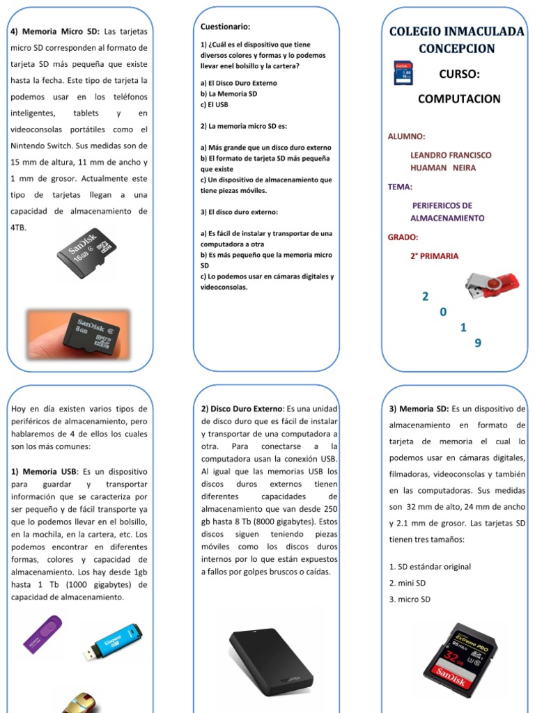 Triptico Memoria SD | PDF
