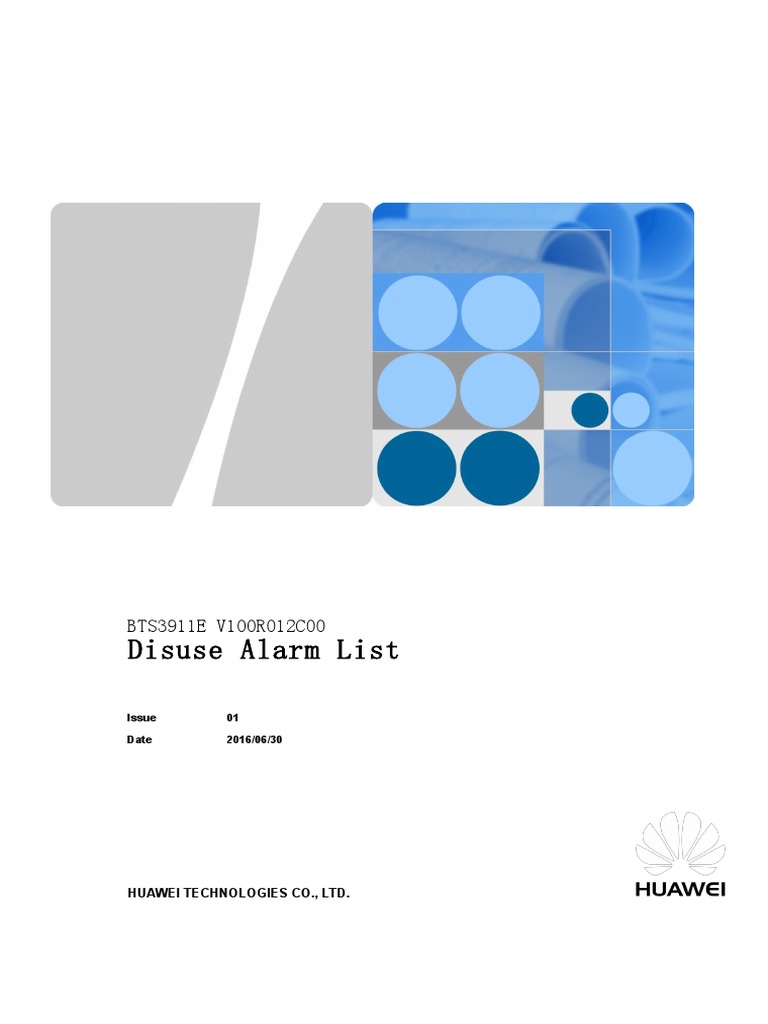 BTS3911E V100R012C00 Node Disuse Alarm List 01 (2016-06-30) | PDF ...