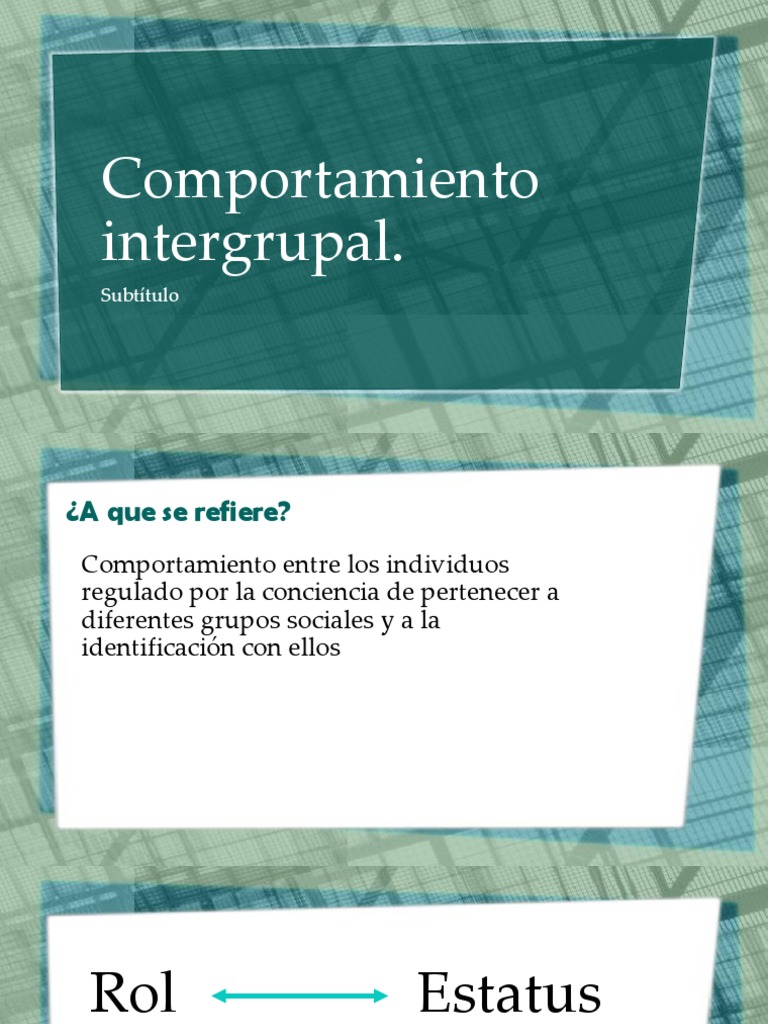 Comportamiento Intergrupal y Conflictos | PDF | Comportamiento ...