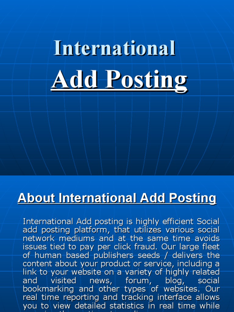 International Add Posting | PDF | Search Engine Optimization | Advertising