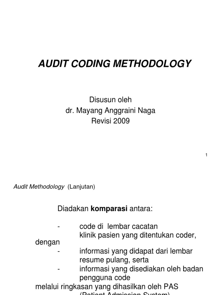 Metodologi Audit Koding Klinis | PDF