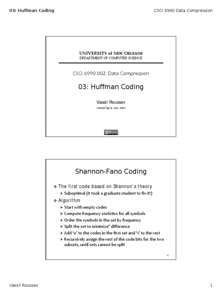 Huffman Coding and Shannon-Fano Overview | PDF | Code | Theoretical Computer Science