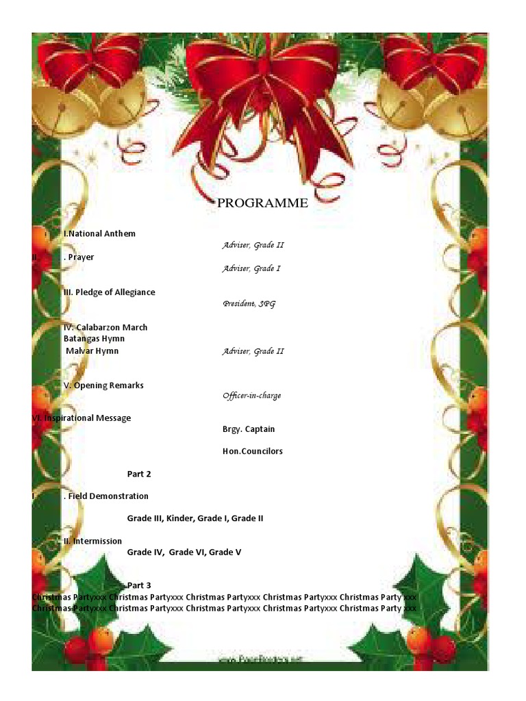 Xmas Party Program | PDF