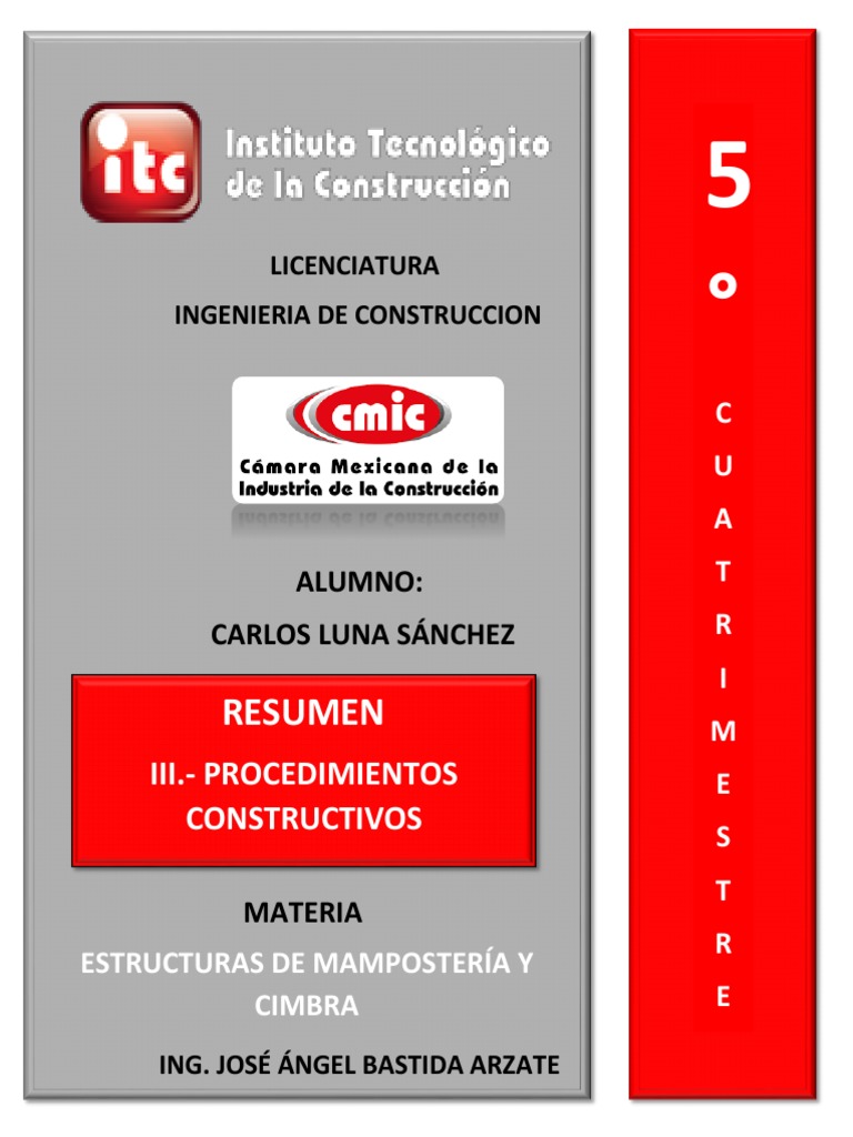 Iii. Procedimientos Constructivos | PDF | Fundación (Ingeniería) | Hormigón