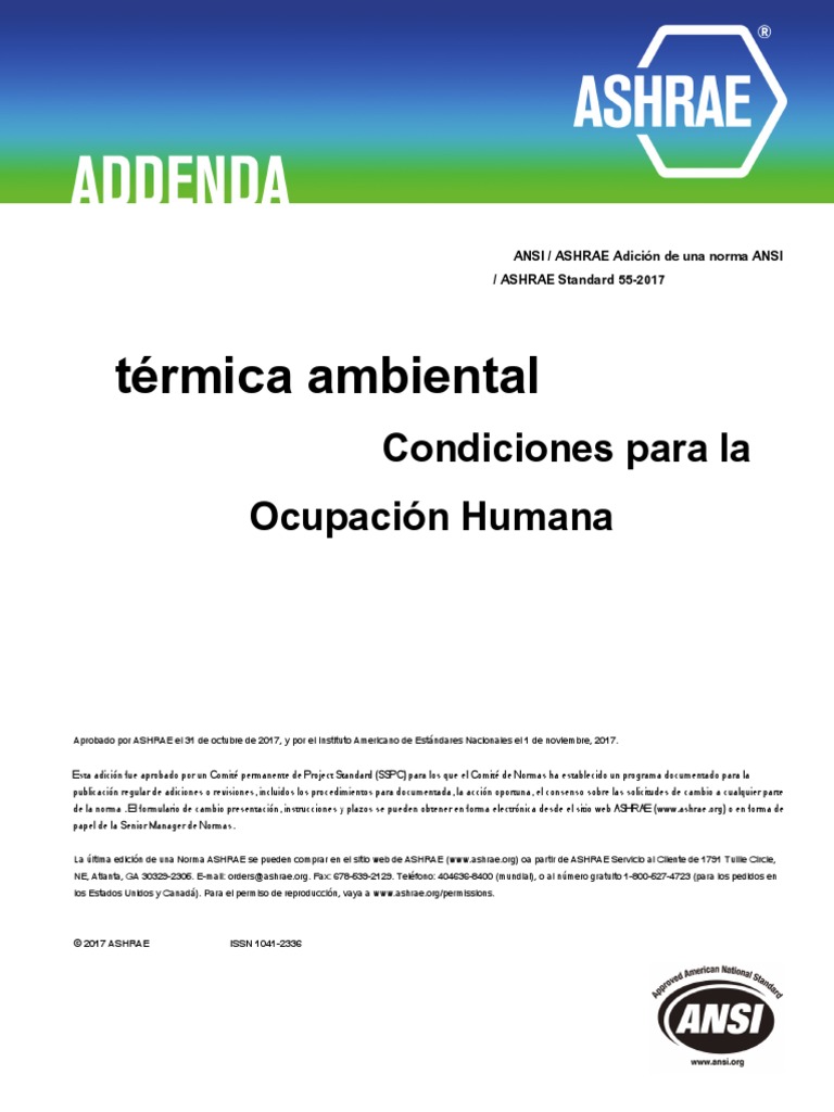 Ashrae 55 | PDF | Temperatura | Sustentabilidad