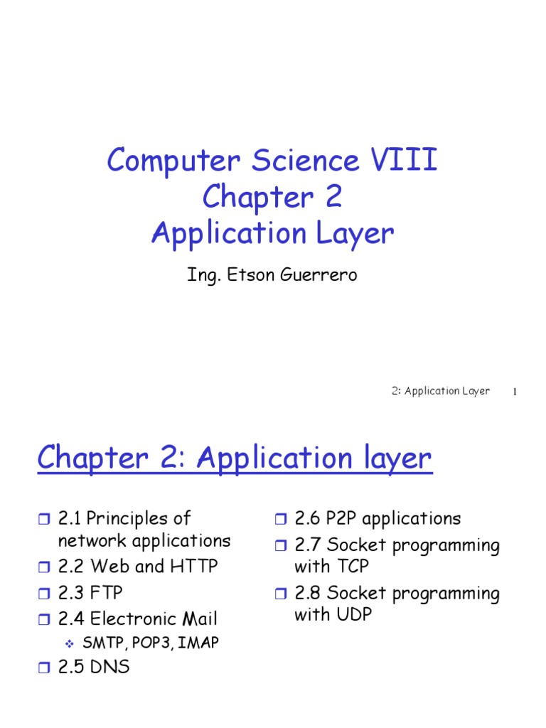 Chapter2 Application Layer | PDF | Hypertext Transfer Protocol | Domain Name System