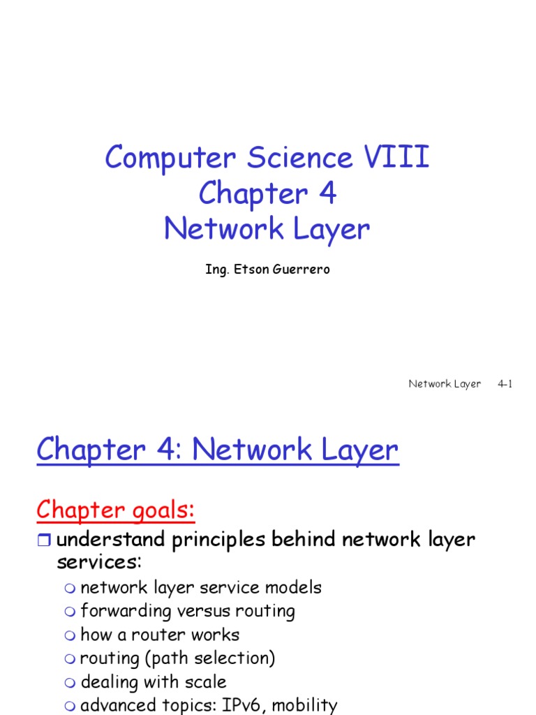 Chapter4 Network Layer | PDF | I Pv6 | Router (Computing)