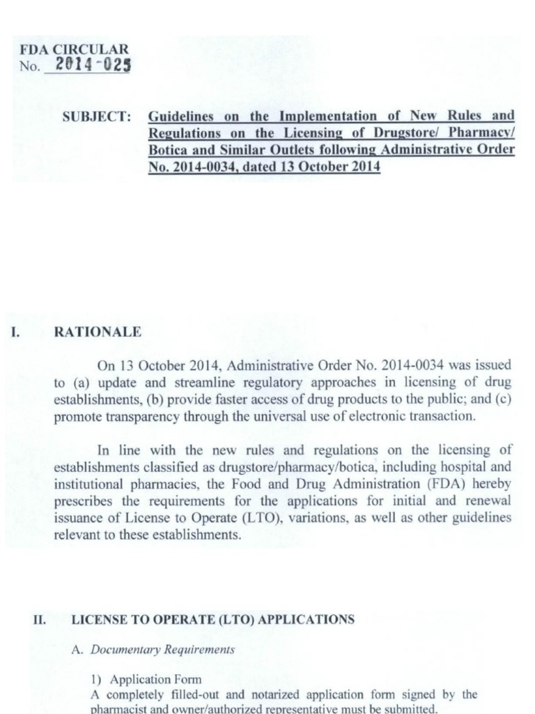 FDA Circular No. 2014-025 | PDF FDA Circular No. 2014-025 | PDF
