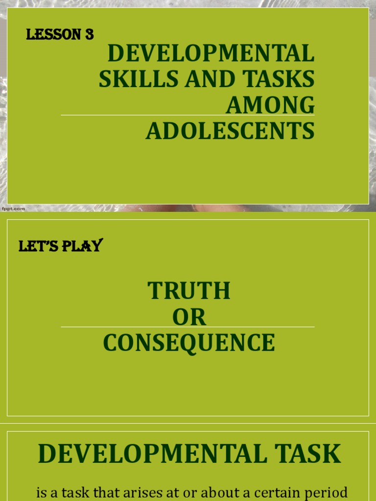 01 Unit 03 Lesson Developmental Tasks of Adolescents | PDF ...