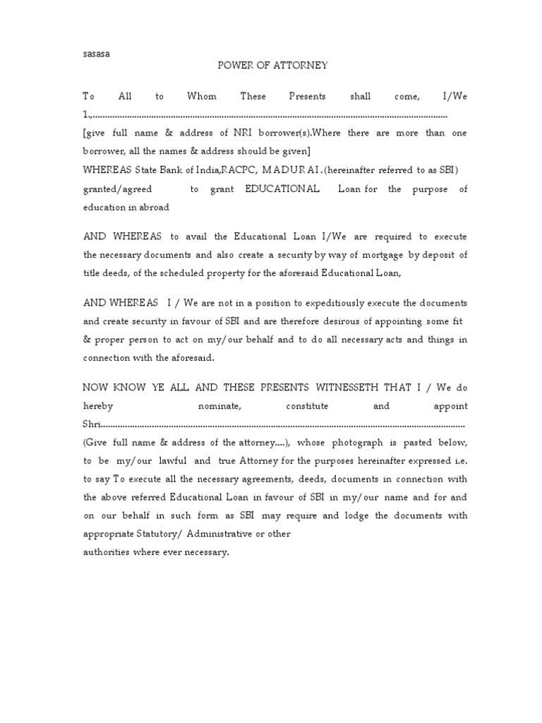 Educational New Power Of Attorney Pdf Power Of Attorney Mortgage Law