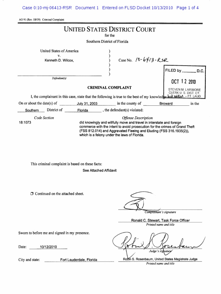 Kenneth Ken Wilcox Drew Carrington Miami Psychologist Federal Charges ...