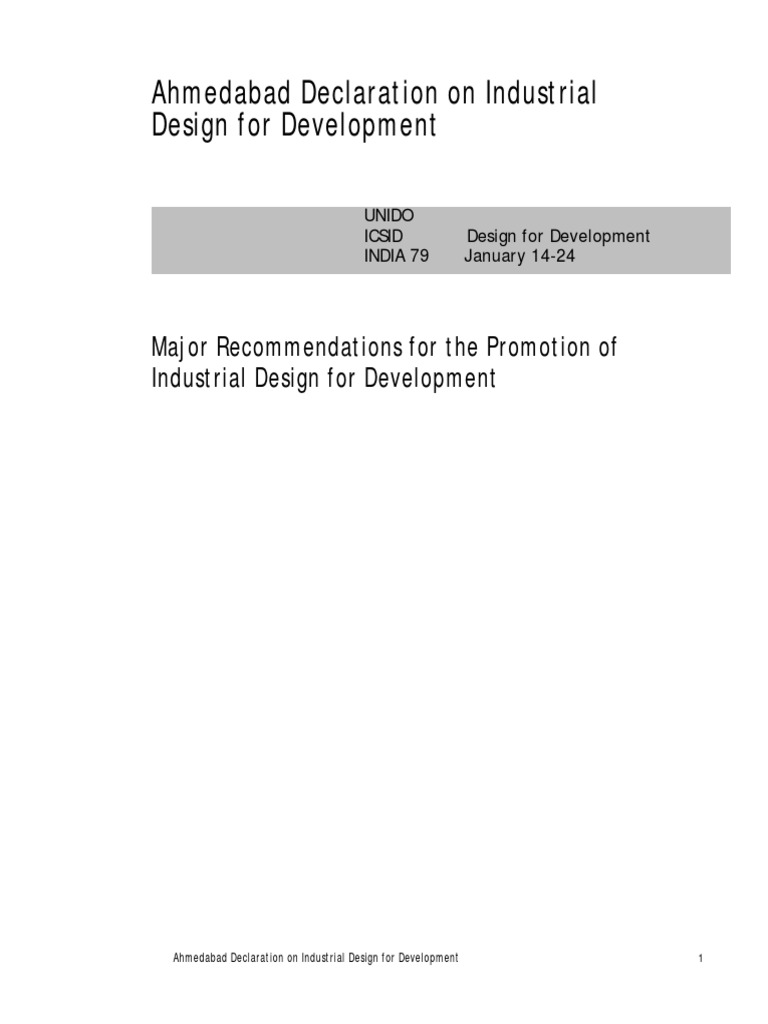 Ahmedabad Declaration on Design Development | PDF | Design | Design Methods