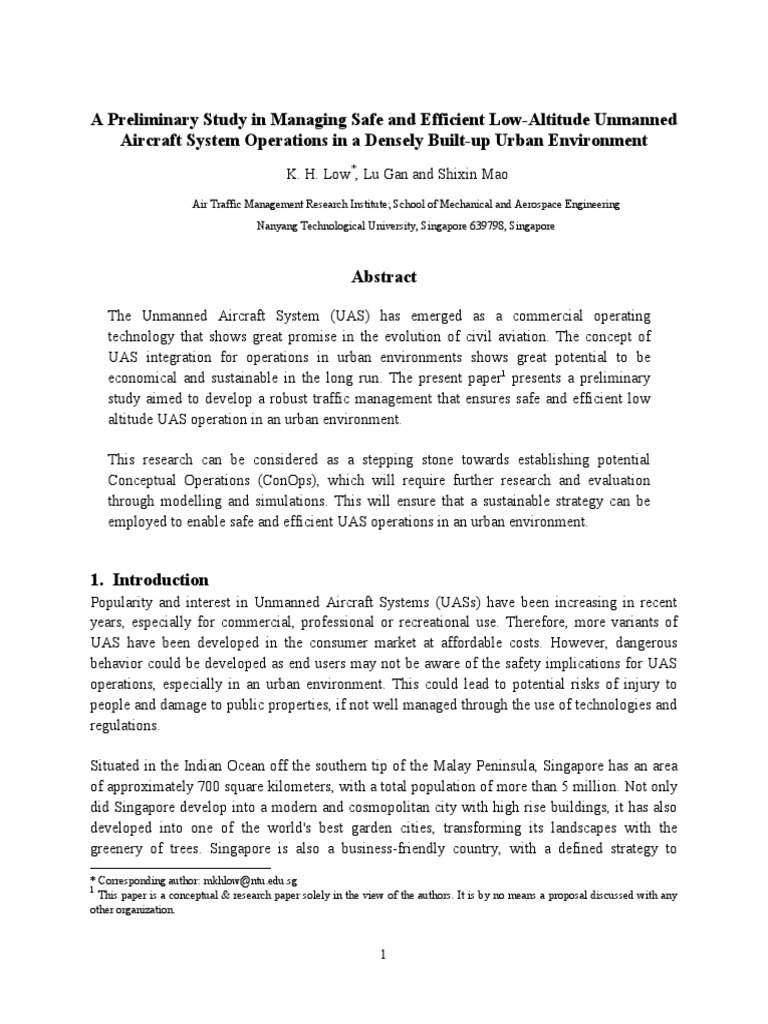 Preliminary Study in Managing Safe and Efficient Low-Altitude UAV ...