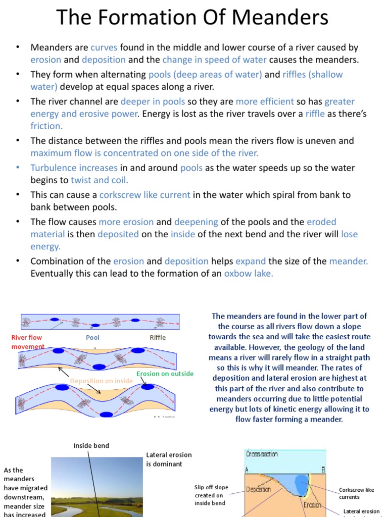 The Formation of Meanders | PDF | River | Erosion