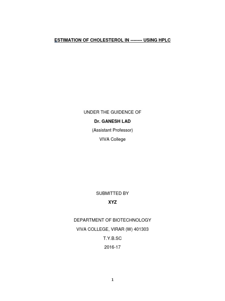 Cholesterol Estimation in Indian Food Using HPLC | PDF | Healthy Diet ...