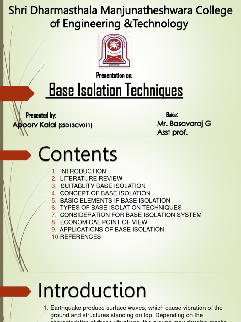 Base Isolation | PDF | Earthquake Engineering | Bearing (Mechanical)
