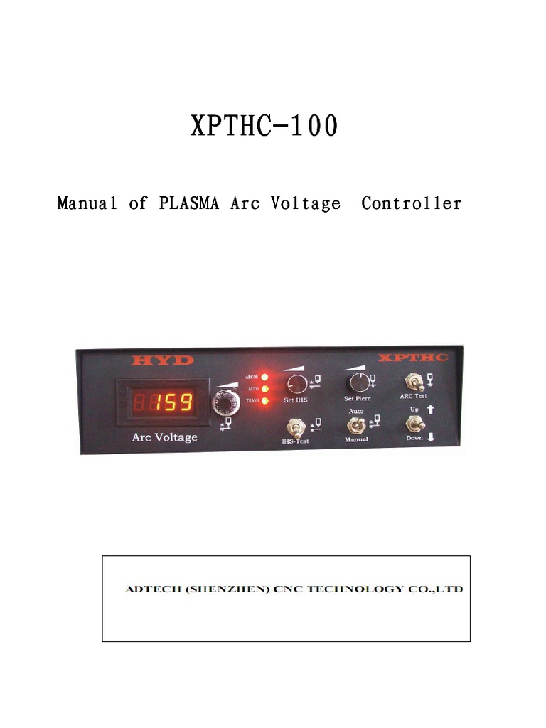 XPTHC-100plasma Arc Voltage Controller | PDF | Switch | Numerical Control