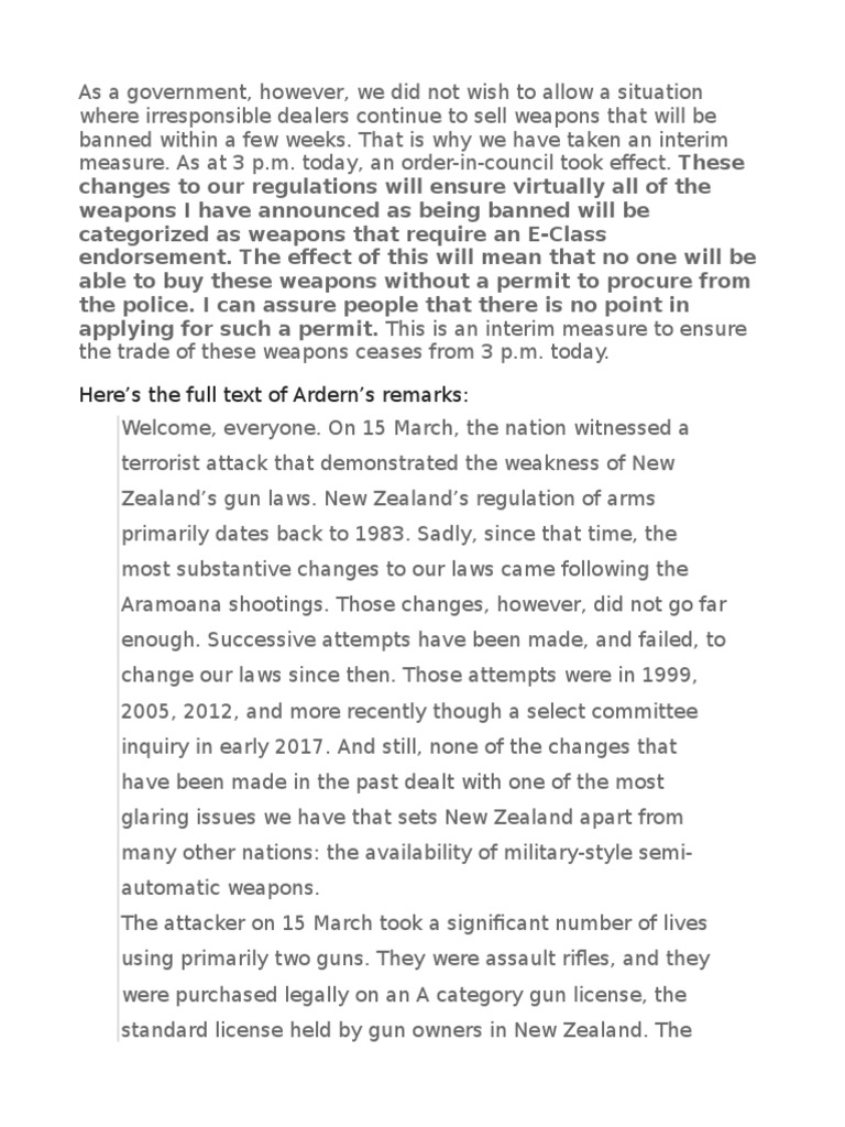 Full Text of New Zealand Ardern's Remarks 03 20 19 | PDF