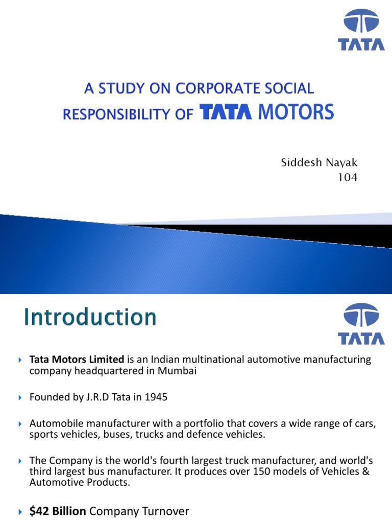 CSR at Tata Motors | PDF | Corporate Social Responsibility | Drinking Water