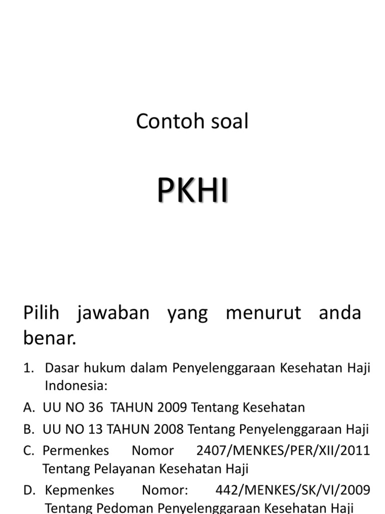 Contoh Soal-Soal PKHI | PDF