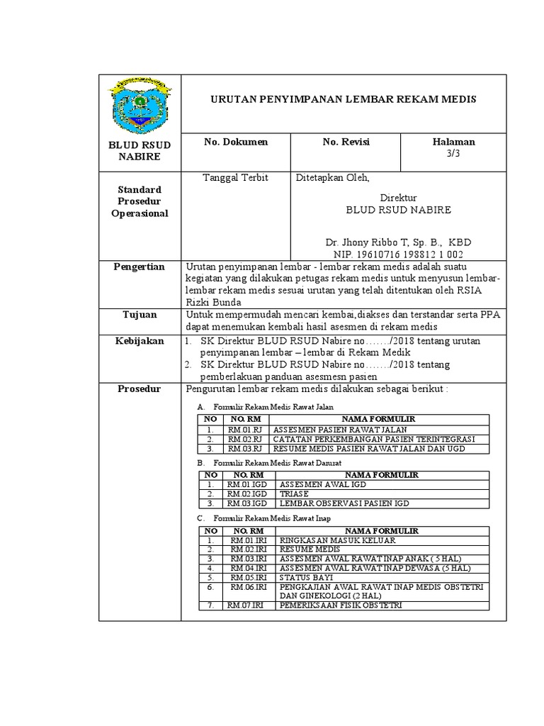 SPO Penyusunan Lembar RM | PDF