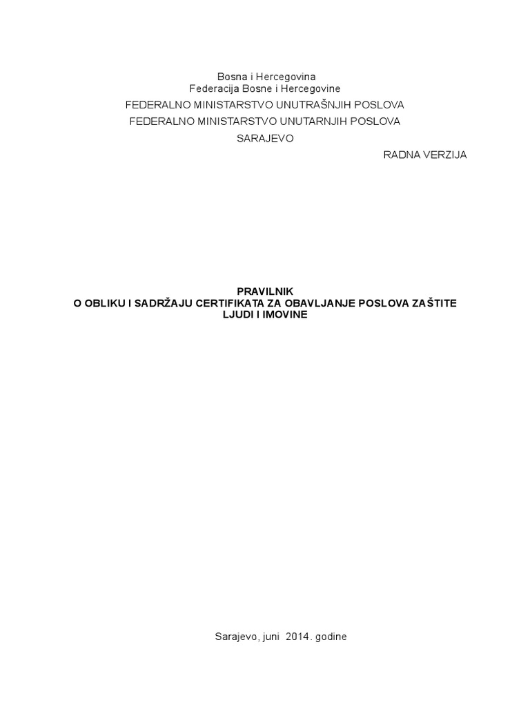 Pravilnik o Obliku I Sadrzaju Certifikata | PDF