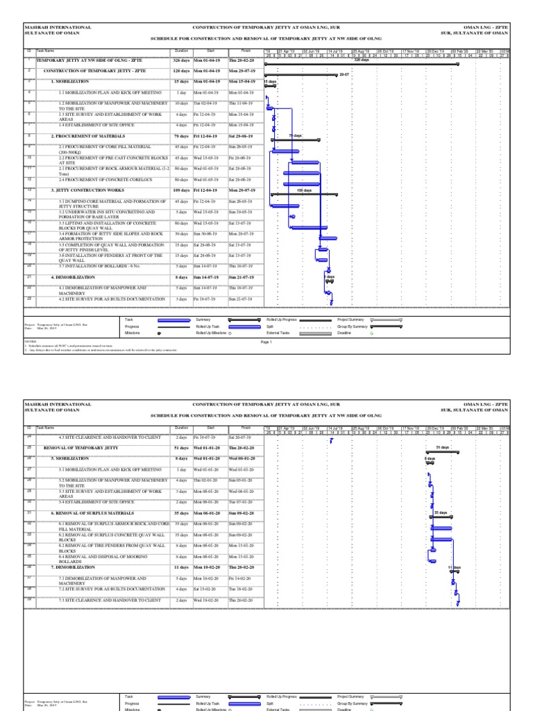 OLNG Temp Jetty Schedule - R00 | PDF | Nature