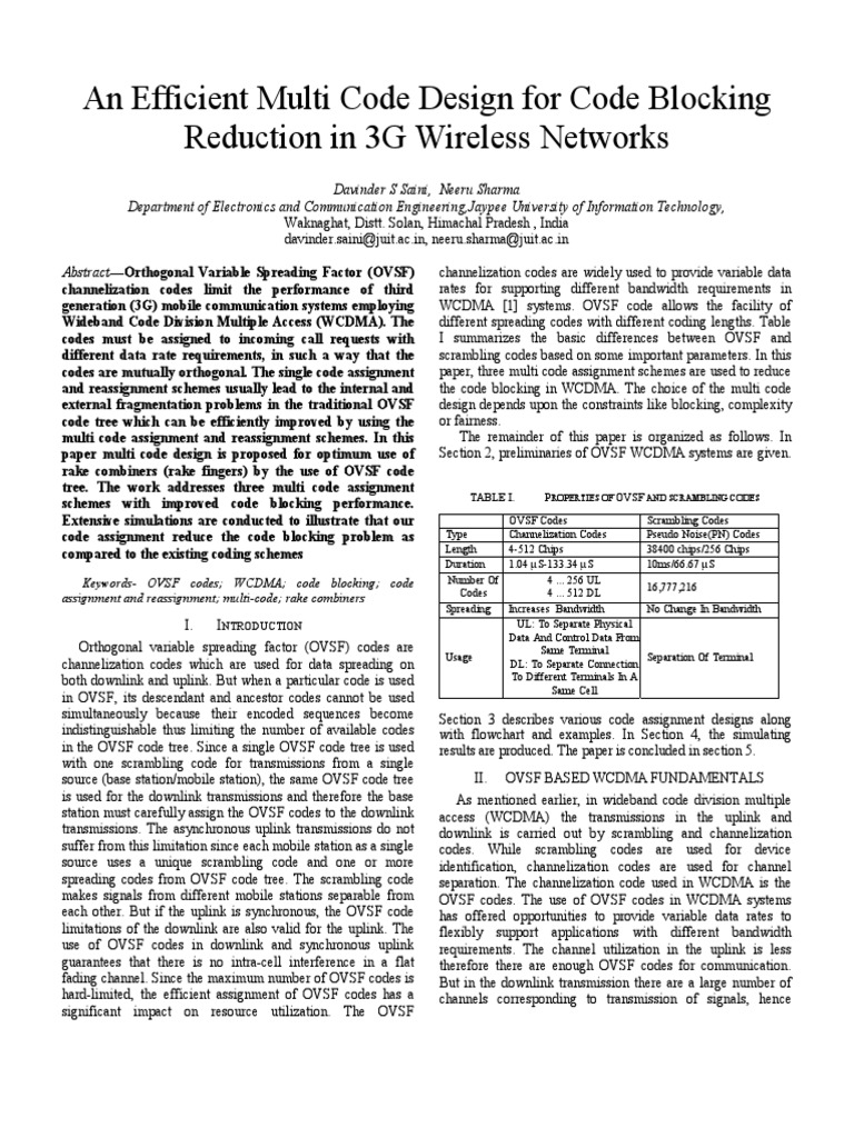 OVSF Codes - Channelization Codes | PDF | Electronics | Radio