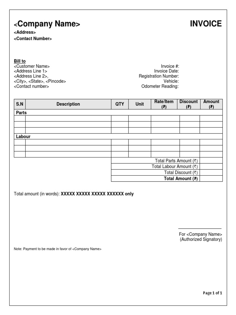 Non-GST Invoice Format | PDF