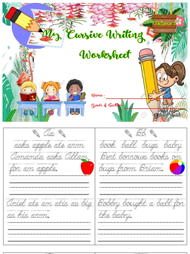 Cursive Worksheet v.3 PDF | PDF | Nature