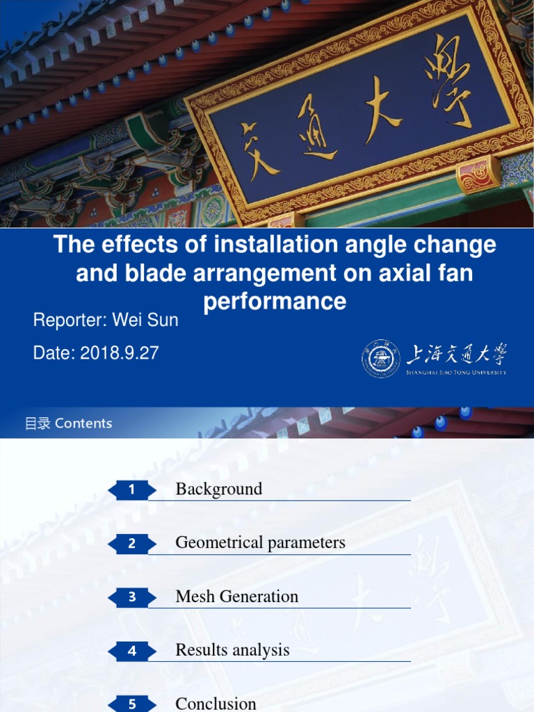 The Effects of Installation Angle Change and Blade Arrangement On Axial ...