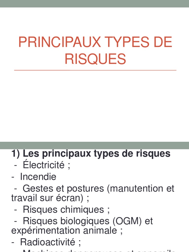 Principaux Types de Risques | PDF | Chimie | Énergie et ressources