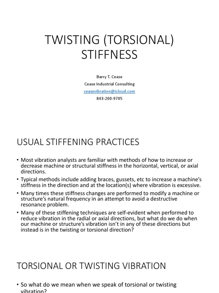 Torsional Stiffness in Vibration Analysis | PDF | Beam (Structure ...