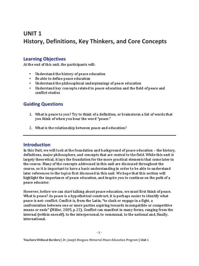 PART 1 of 6 - Unit 1: History, Definitions, Key Thinkers, Core Concepts ...