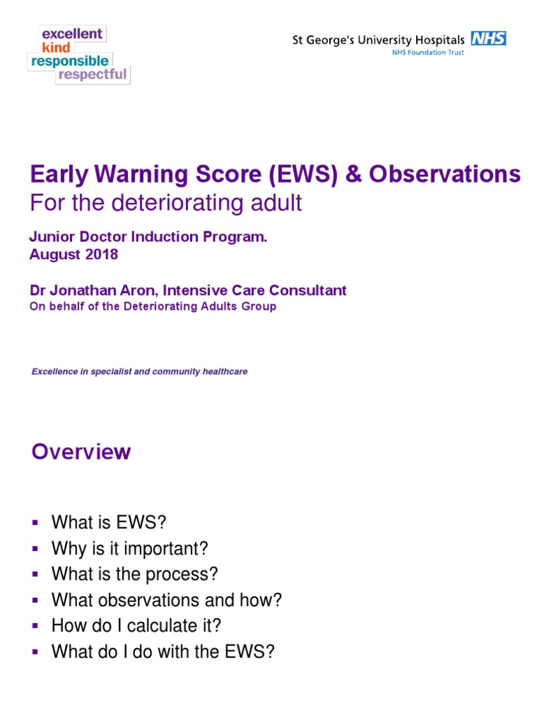 Early Warning Score (EWS) & Observations: For The Deteriorating Adult ...