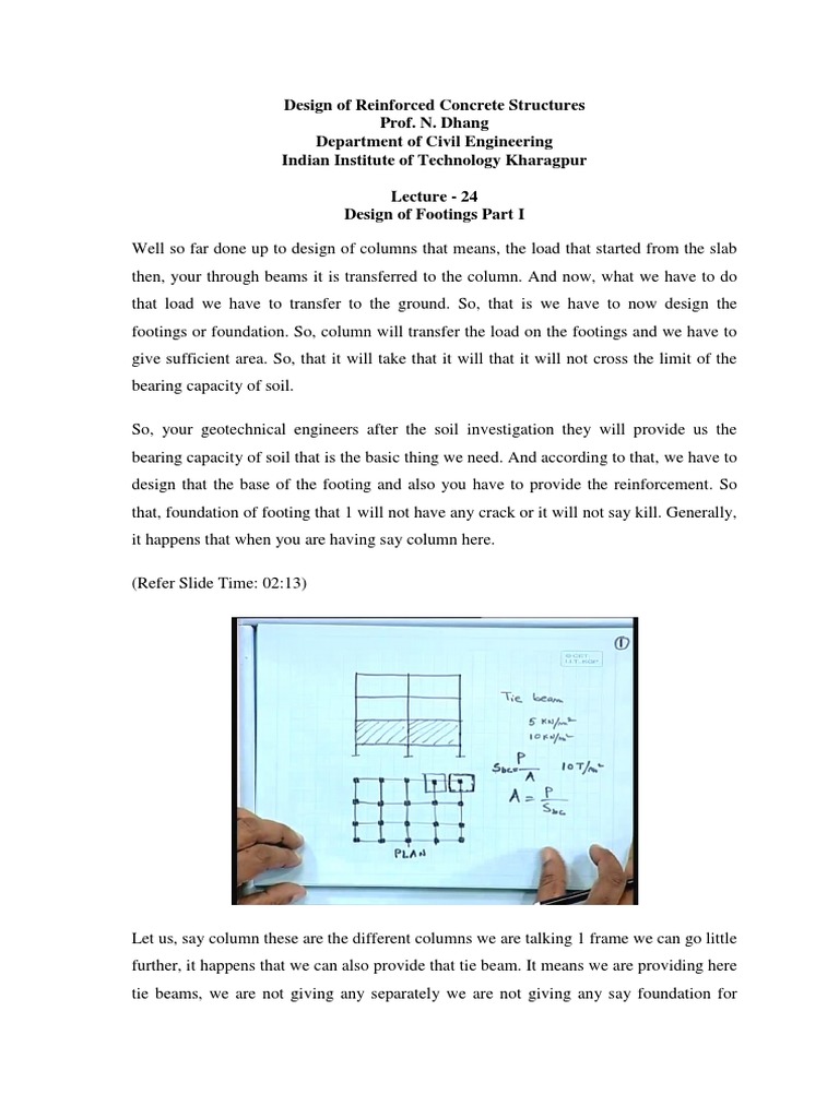Lec24 PDF | PDF | Foundation (Engineering) | Bending