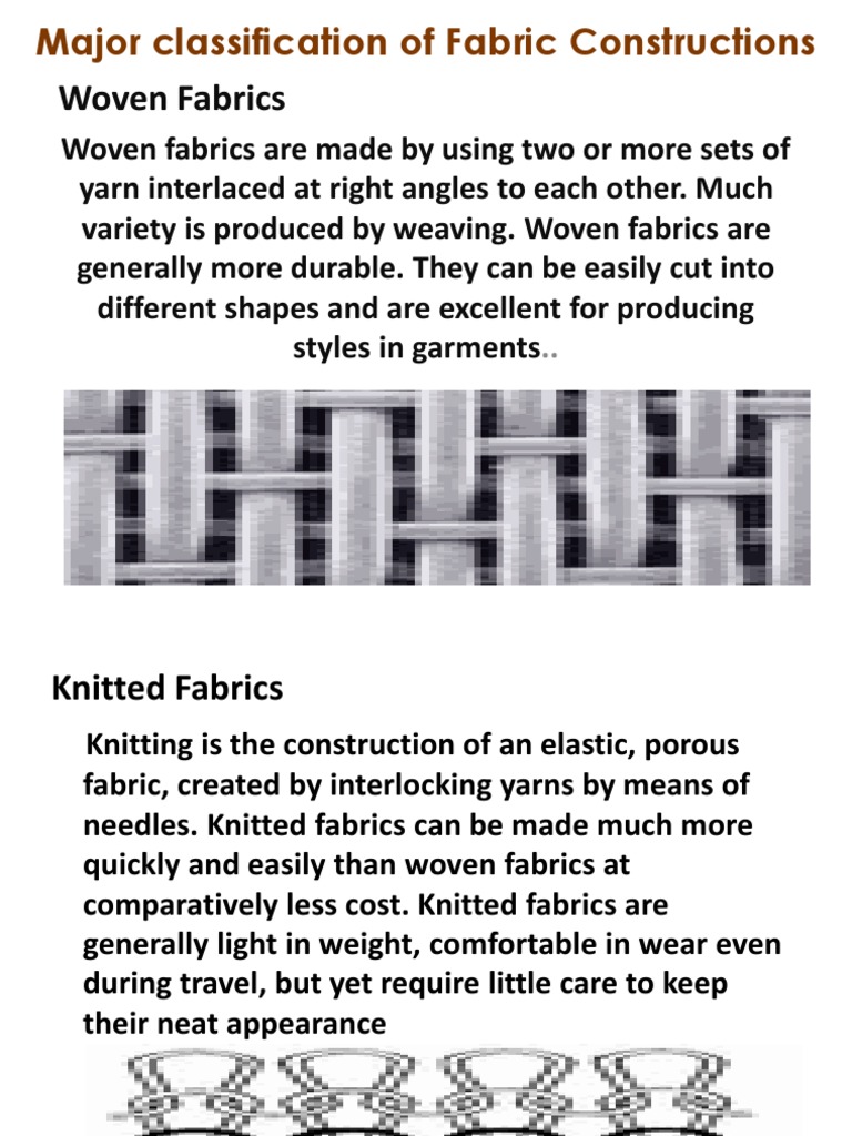 Fabric Classification | PDF | Textiles | Yarn