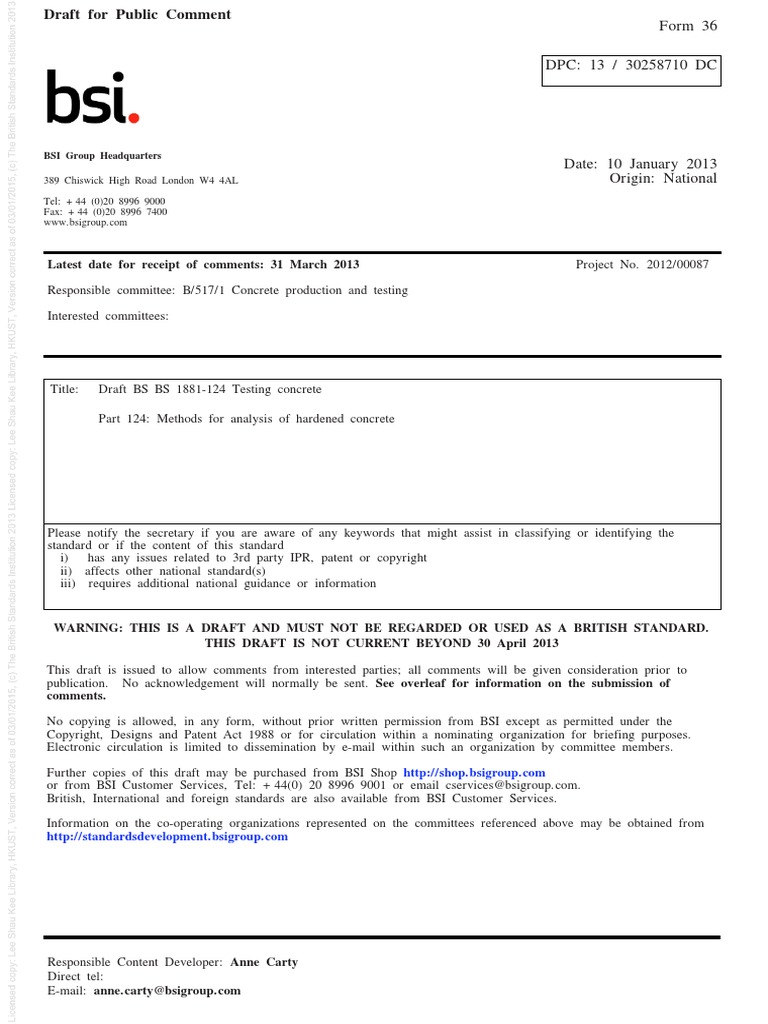(BS 1881-124) - Testing Concrete. Part 124. Methods For Analysis of ...