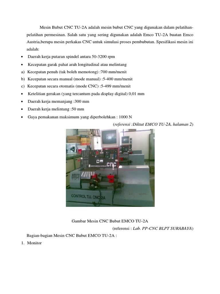 Mesin Bubut CNC TU 2A | PDF