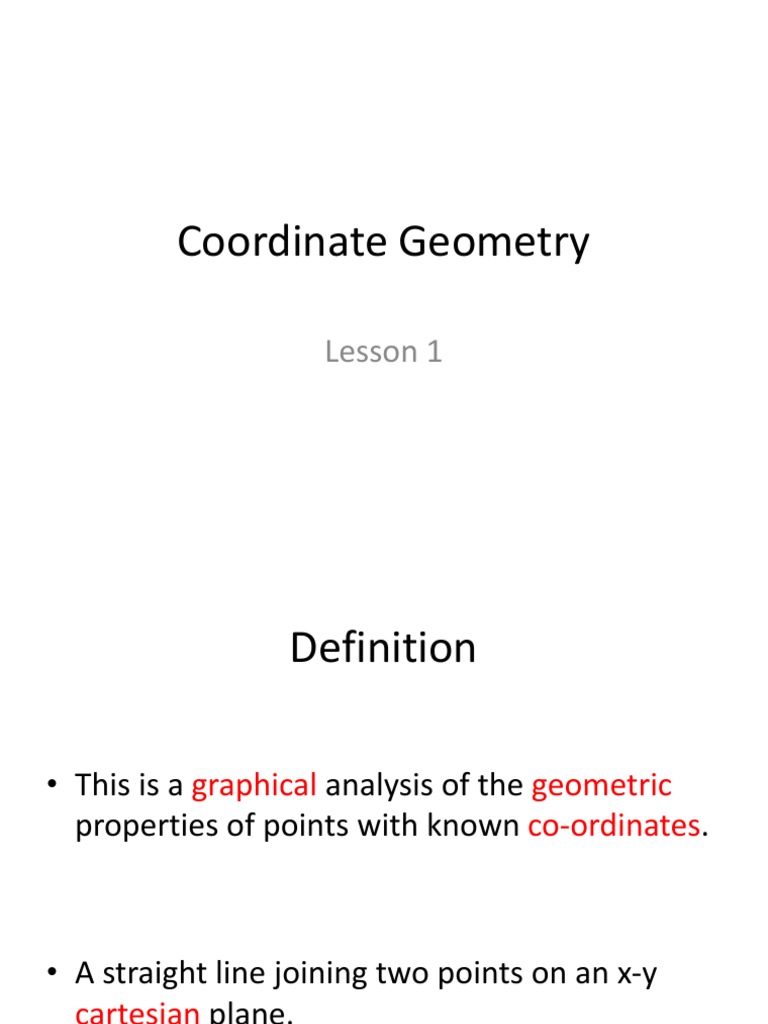 Coordinate Geometry Basics | PDF