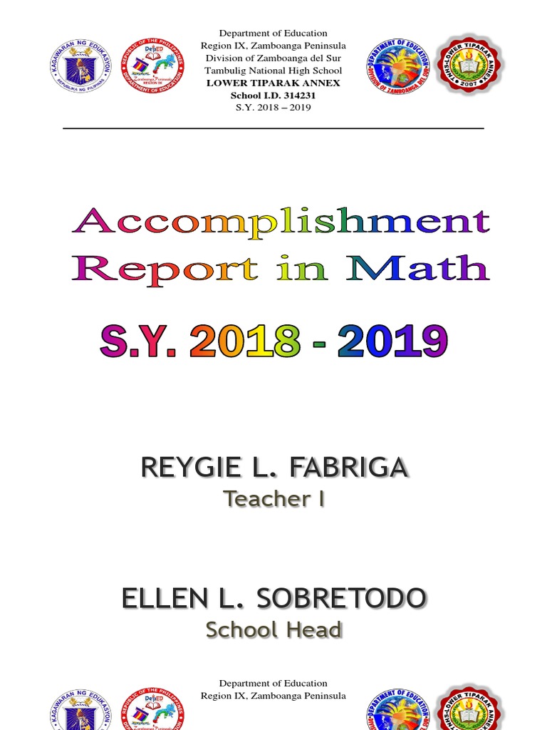 Accomplishment Report in Math 2018 - 2019 | PDF | Axiom | Teaching ...