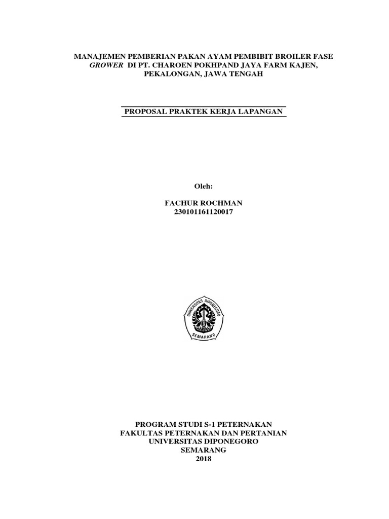 Proposal PKL Pemberian Pakan | PDF