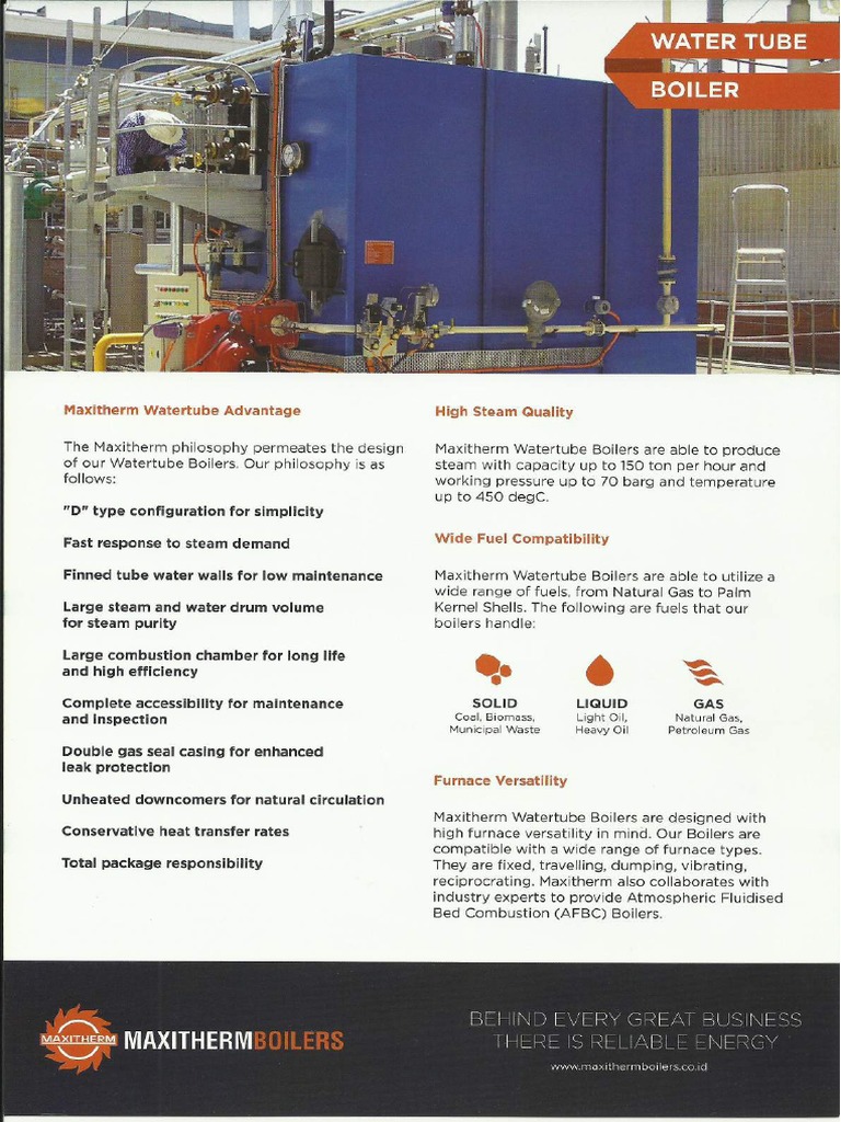 MAXITHERM BOILERS INDONESIA - Watertube Maxitherm Boiler Leaflet | PDF